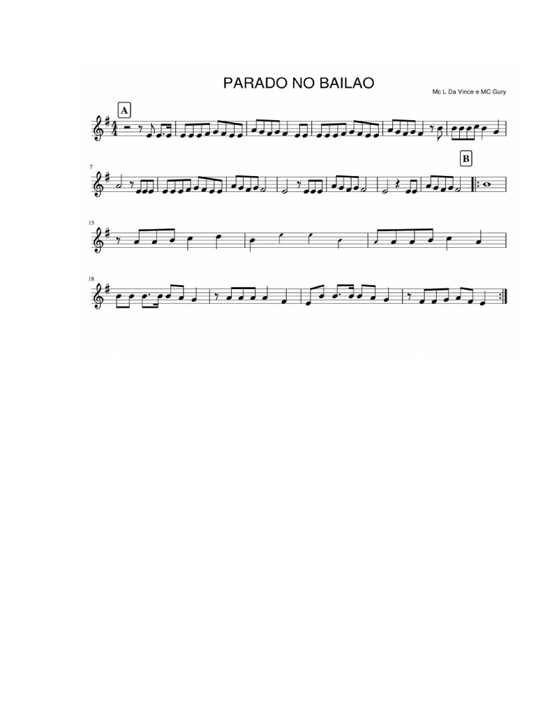 Partitura de Parado No Bailao | PDF