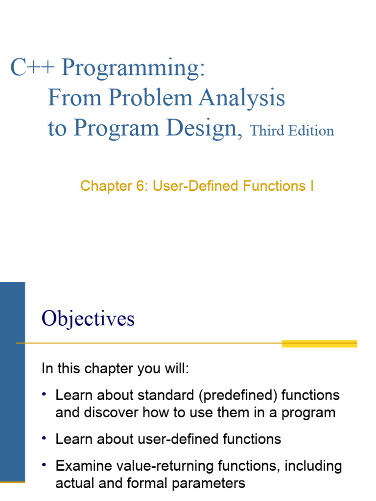 C Programming From Problem Analysis To Program Design Third Edition Pdf Parameter 