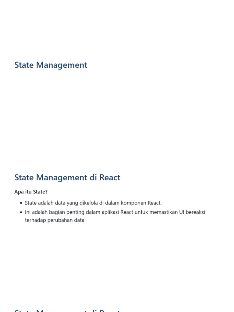 React State Management | PDF | Pengelolaan Keuangan & Uang | Teknologi ...