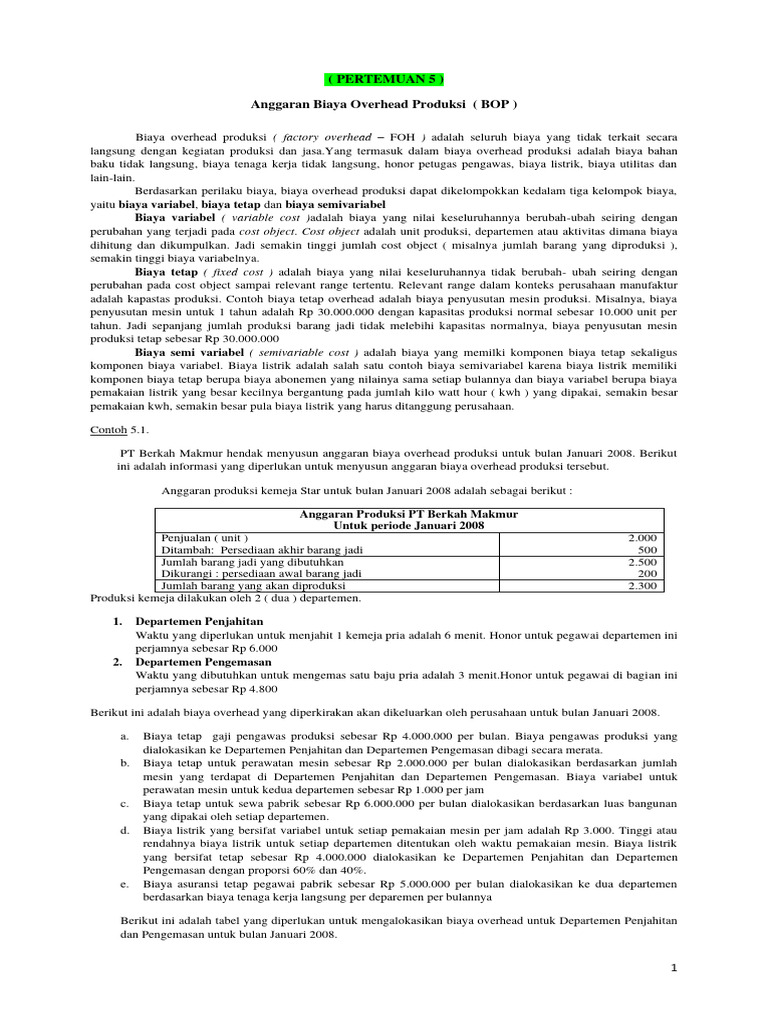 Anggaran Bop - PDF (Pertemuan 5) | PDF