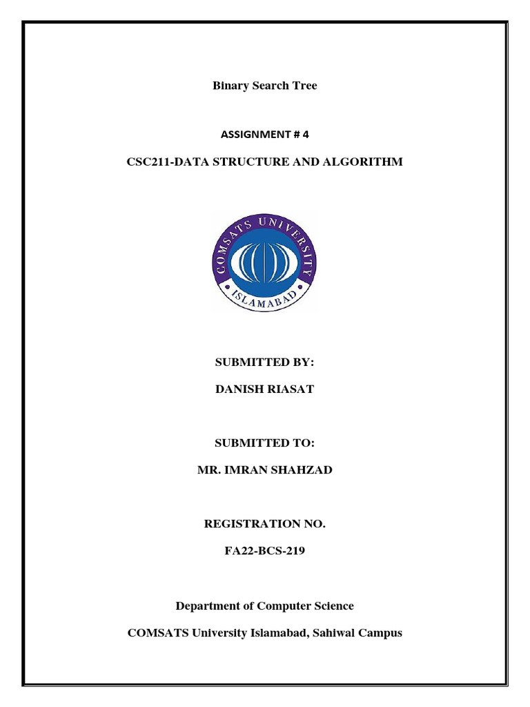FA22-BCS-219 - Binary Search Tree | PDF