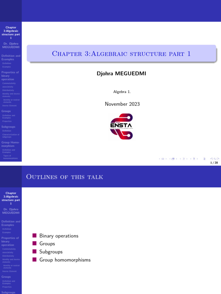 Chapter 3algebraic Structure Part 1 | PDF | Group (Mathematics ...