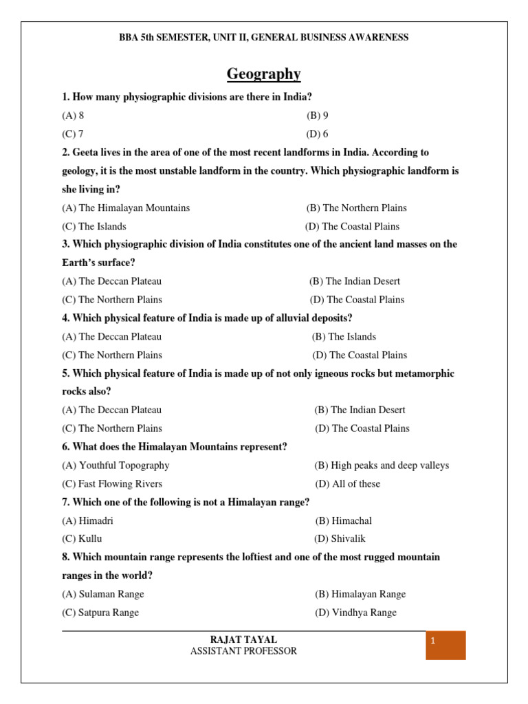 Geography | PDF | Himalayas | Landscape