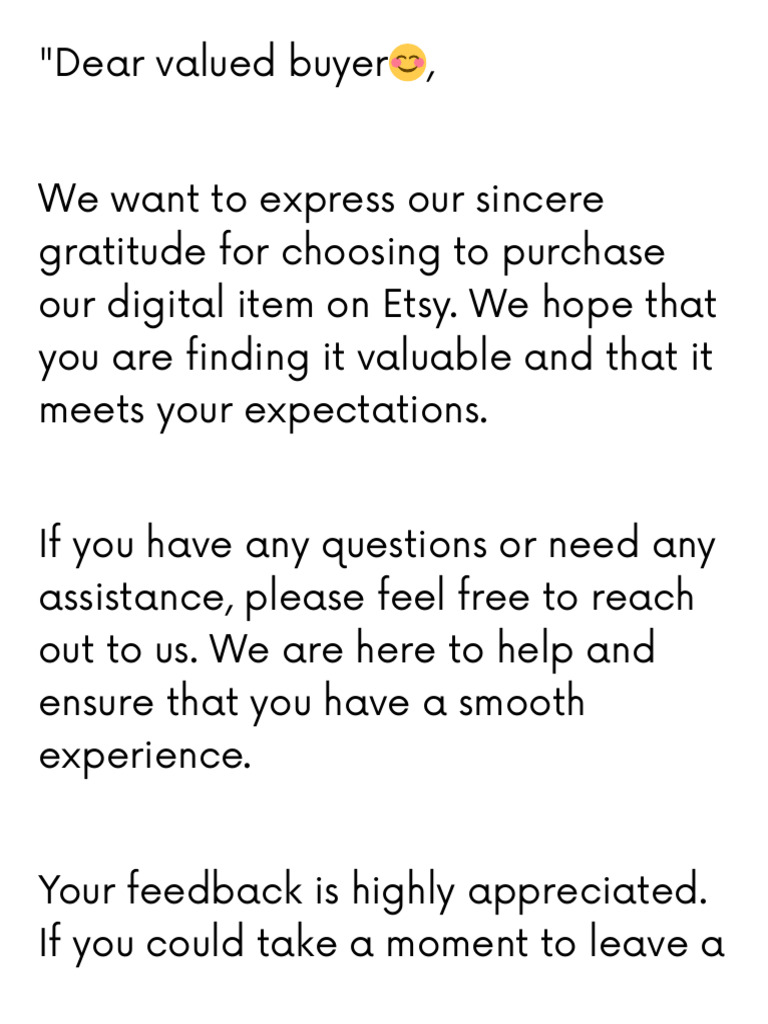 Thank You for Your Etsy Purchase! | PDF