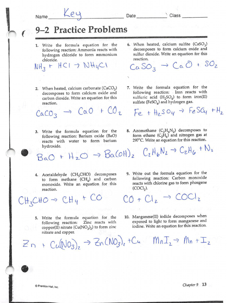 Writing Formula Equation For The Given Information | PDF