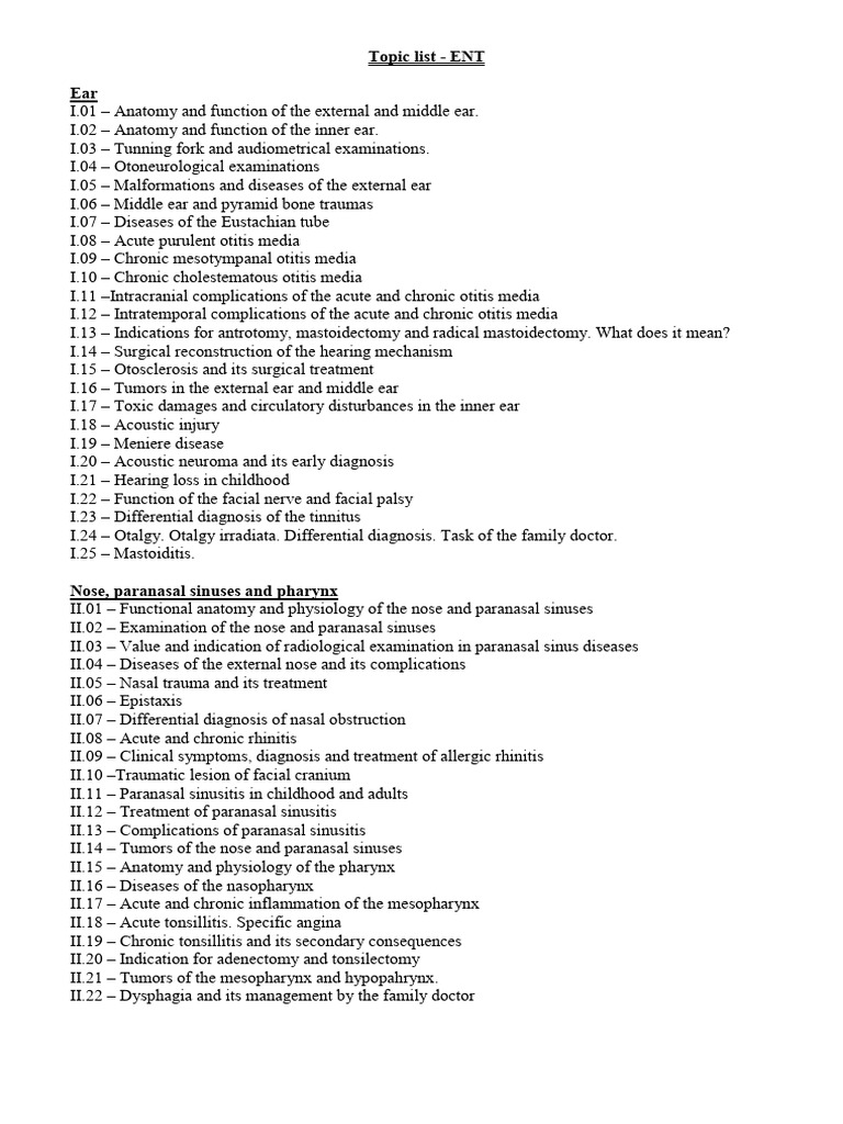 Ent 1 | PDF | Ear | Hearing