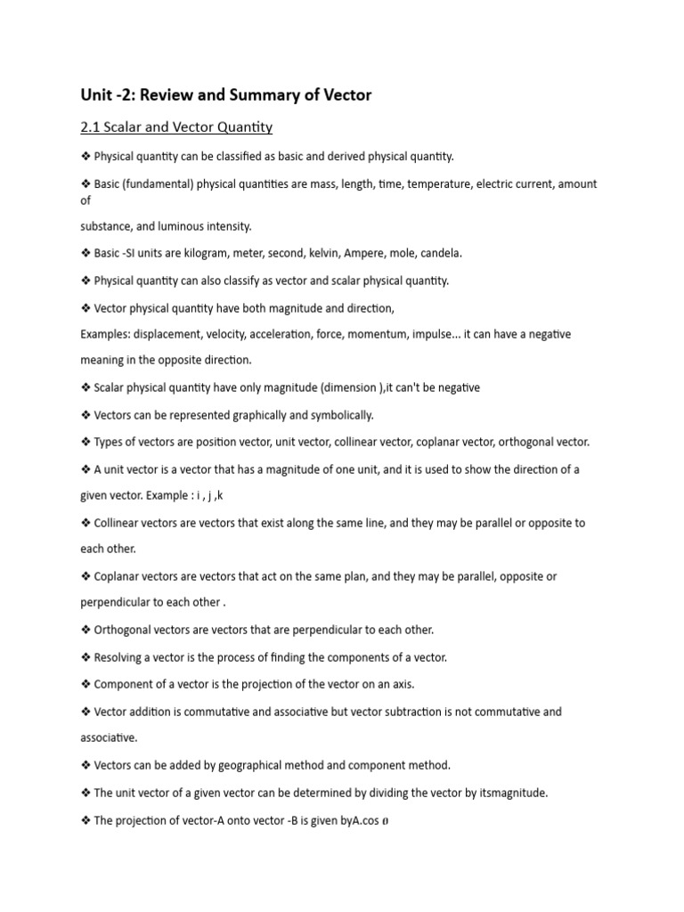 Unit 1 Vectors Questions With Answers @moeremedialproject | PDF | Euclidean Vector | Classical ...