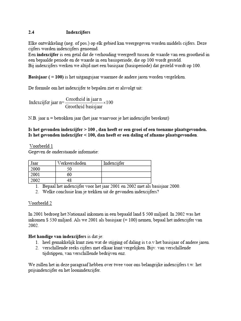 Indexcijfers | PDF