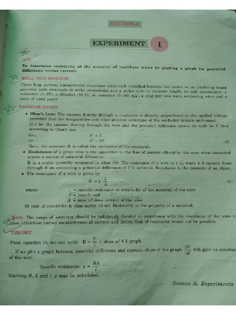 Resistance Per Unit Length. 12th CBSC | PDF