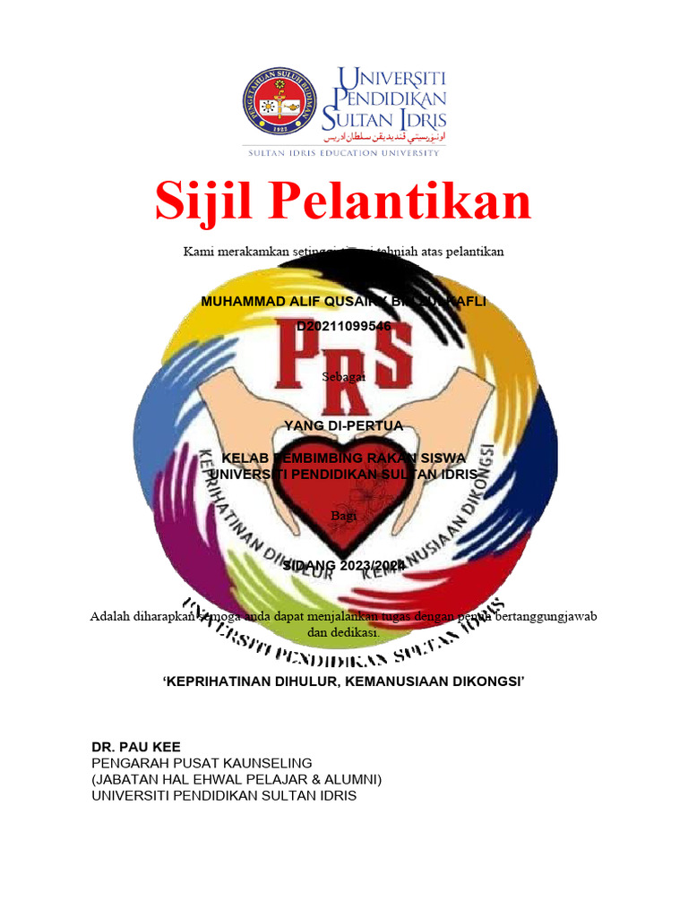 Sijil Pelantikan Ahli Prs Sidang 2023 2024 | PDF