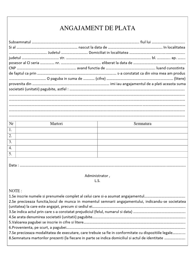 Angajament de Plata | PDF