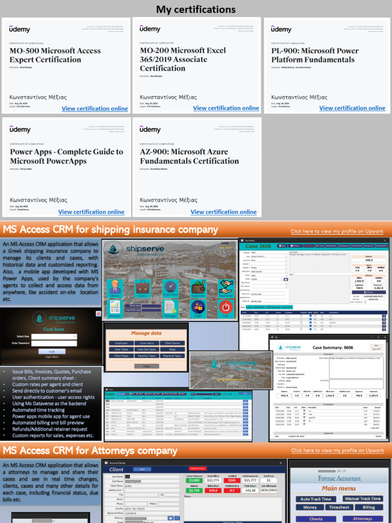 Kostas Mexias Ms Access Portfolio August 2023 | PDF | Microsoft Access ...