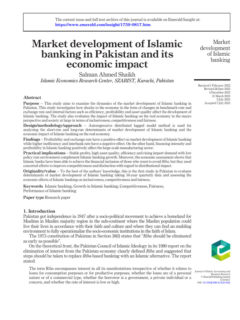 Market Development of Islamic Banking | PDF | Islamic Banking And Finance | Banks