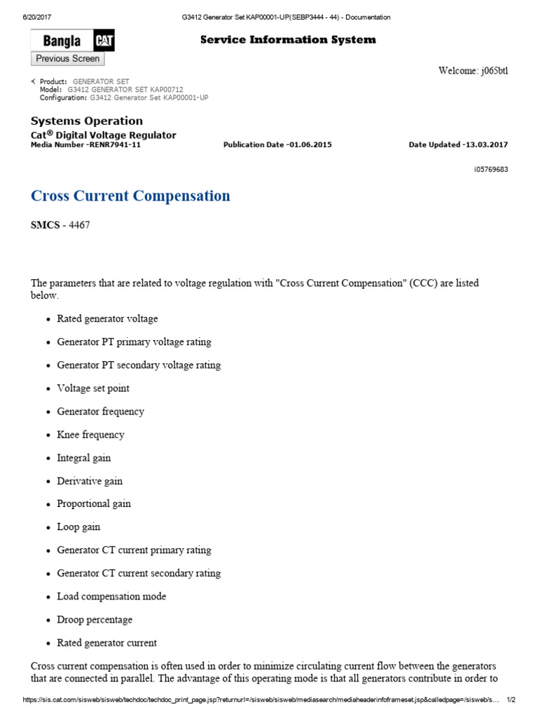 Cross Current Compensation Cat® Digital Voltage Regulator | PDF ...