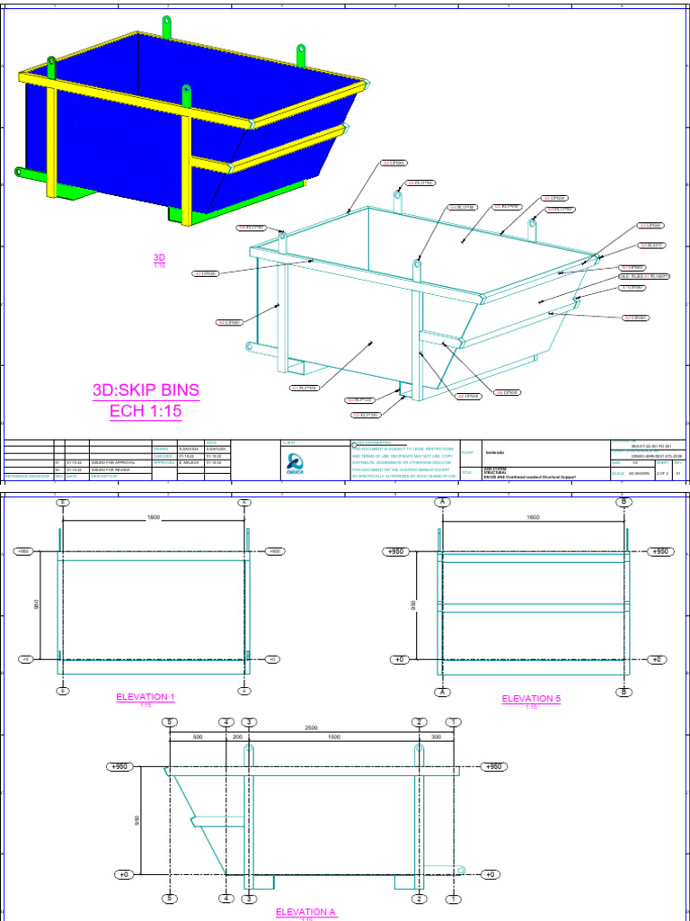 Skip Bin Structural Design Drawings | PDF