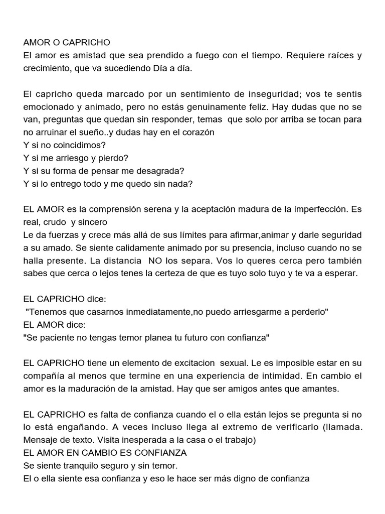 Amor o Capricho | PDF | Amor | Dios