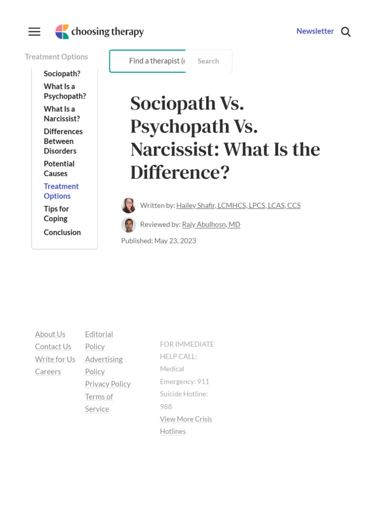 Sociopath vs. Psychopath vs. Narcissist: What Is The Di Erence? | PDF | Antisocial Personality ...
