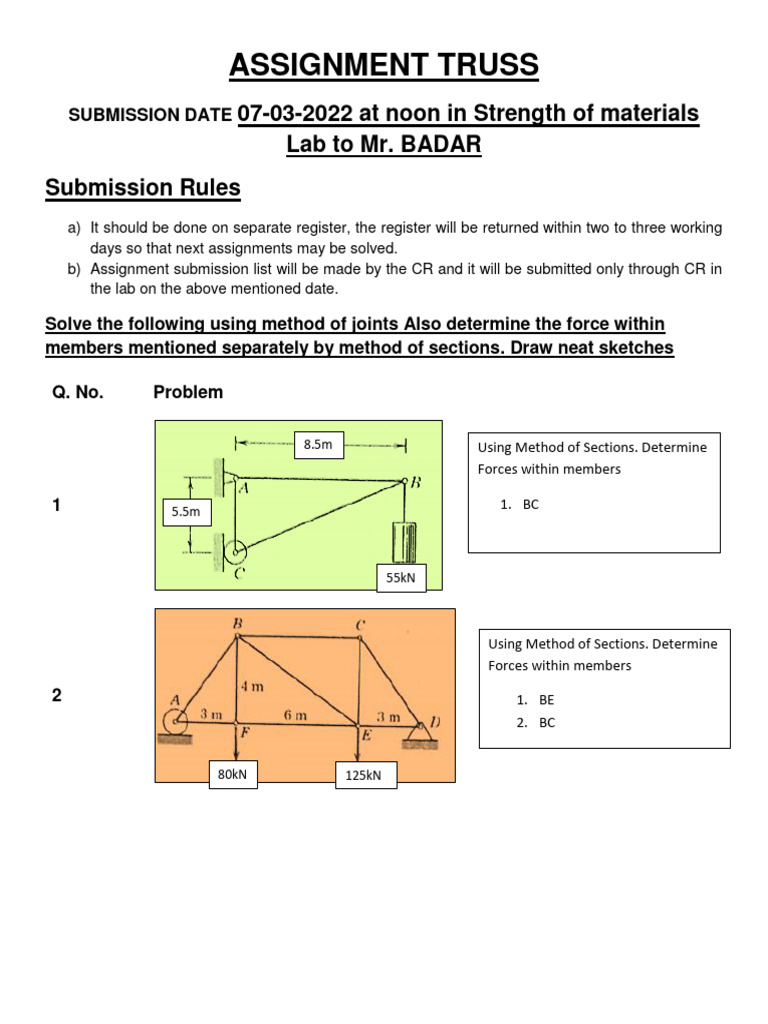 Truss Assignment | PDF