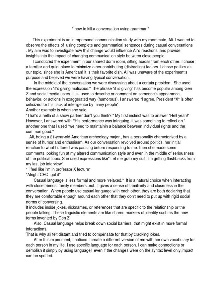 How To Kill A Conversation | PDF | Communication | Conversation