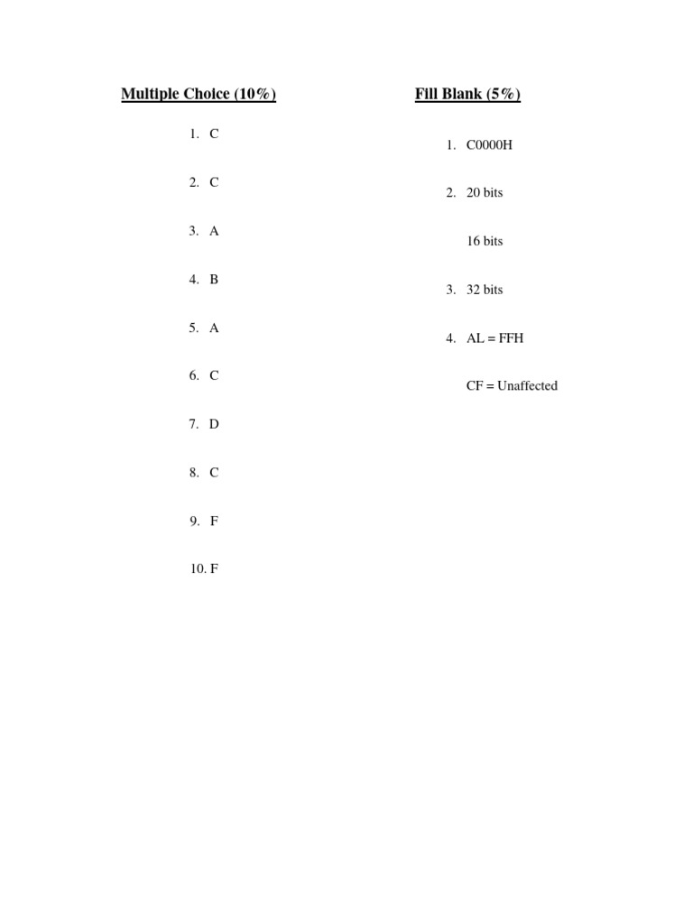 Microcomputers and Interfacing Final Exam Answer Key | PDF | Pointer ... Microcomputers and Interfacing Final Exam Answer Key | PDF | Pointer ...