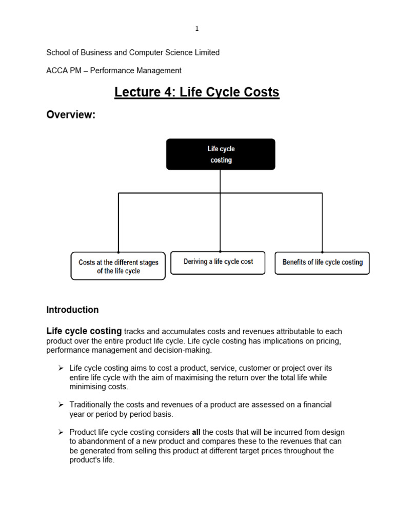 Lecture 4 Life Cycle Costs | PDF