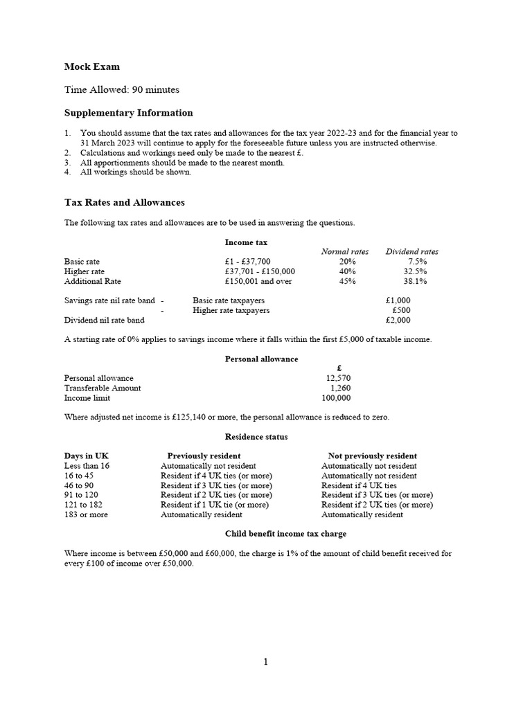 Mock Exam 1 - July23 | PDF