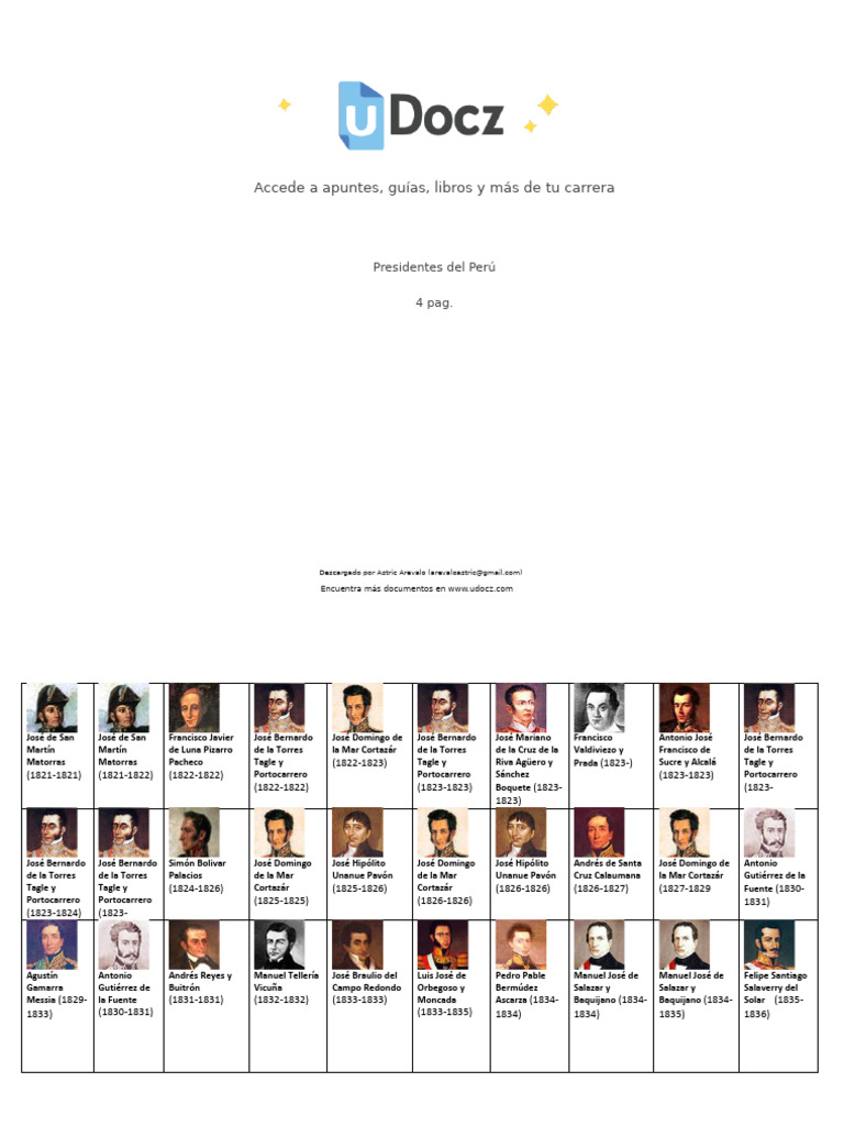 Presidentes Del Peru 146354 Downloadable 4663400 | PDF | Perú | Presidentes