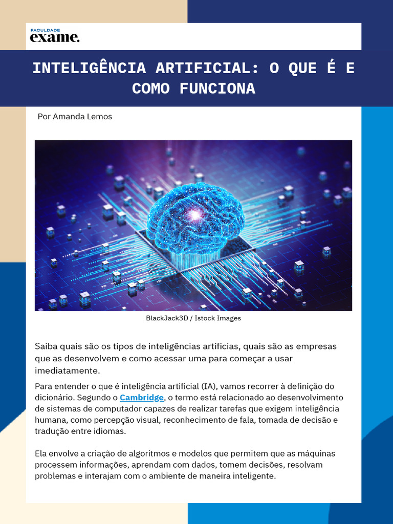 Inteligencia Artificial O Que E E Como Funciona Pdf