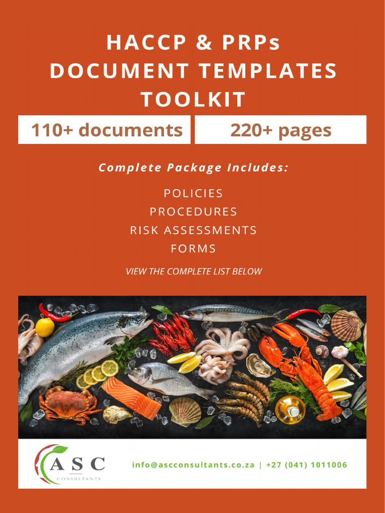 HACCP PRPs Document Templates Index | PDF | Hazard Analysis And ...