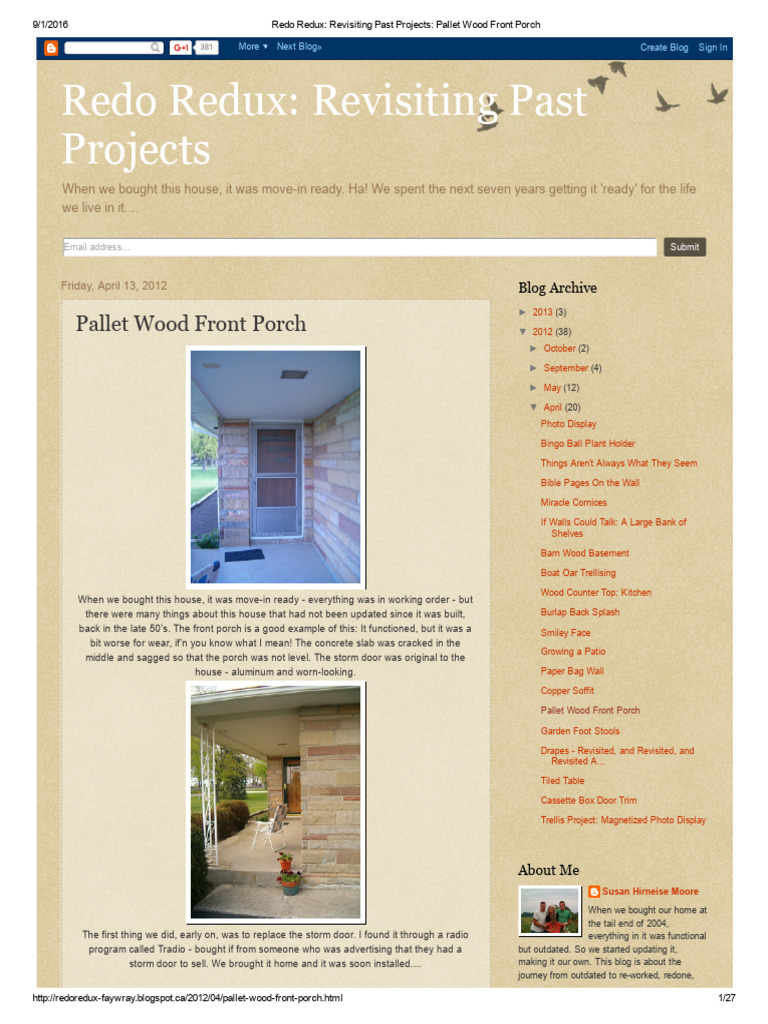 Redo Redux - Revisiting Past Projects - Pallet Wood Front Porch | PDF ...