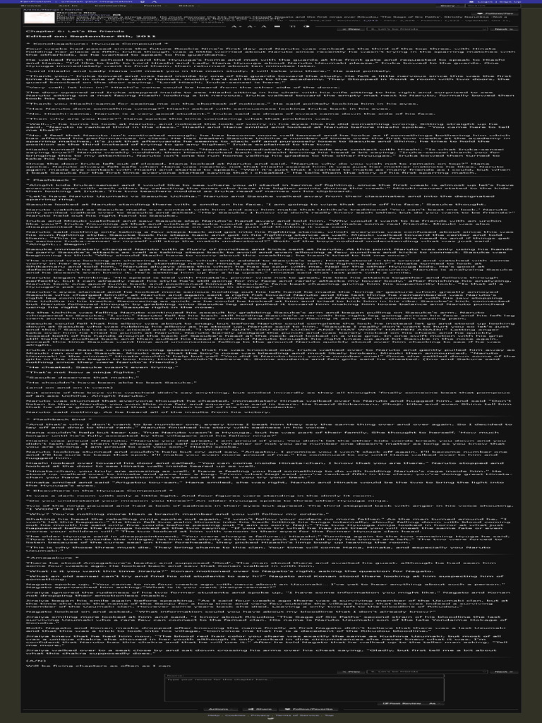 Naruto's Rise Chapter 6 - Let's Be Friends, A Naruto Fanfic - FanFiction | PDF