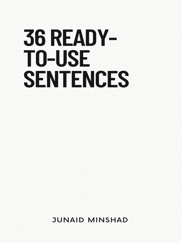 36 Ready To Use Sentences | PDF