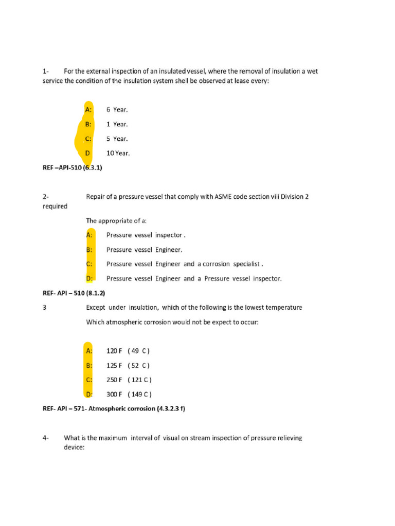 API 510 Real Question Papers ORGINAL | PDF