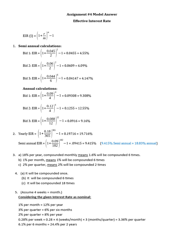 Eng. Econ. Assign.4 Model Answer | PDF