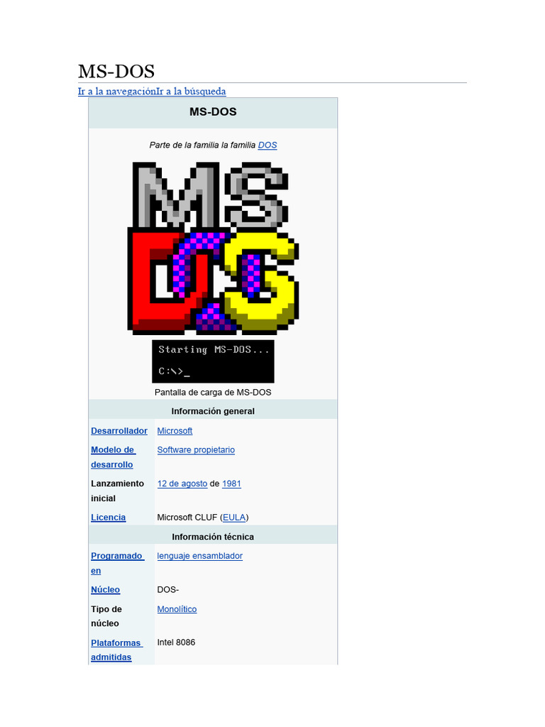 MS Dos Comandos | PDF | Dos | Archivo de computadora