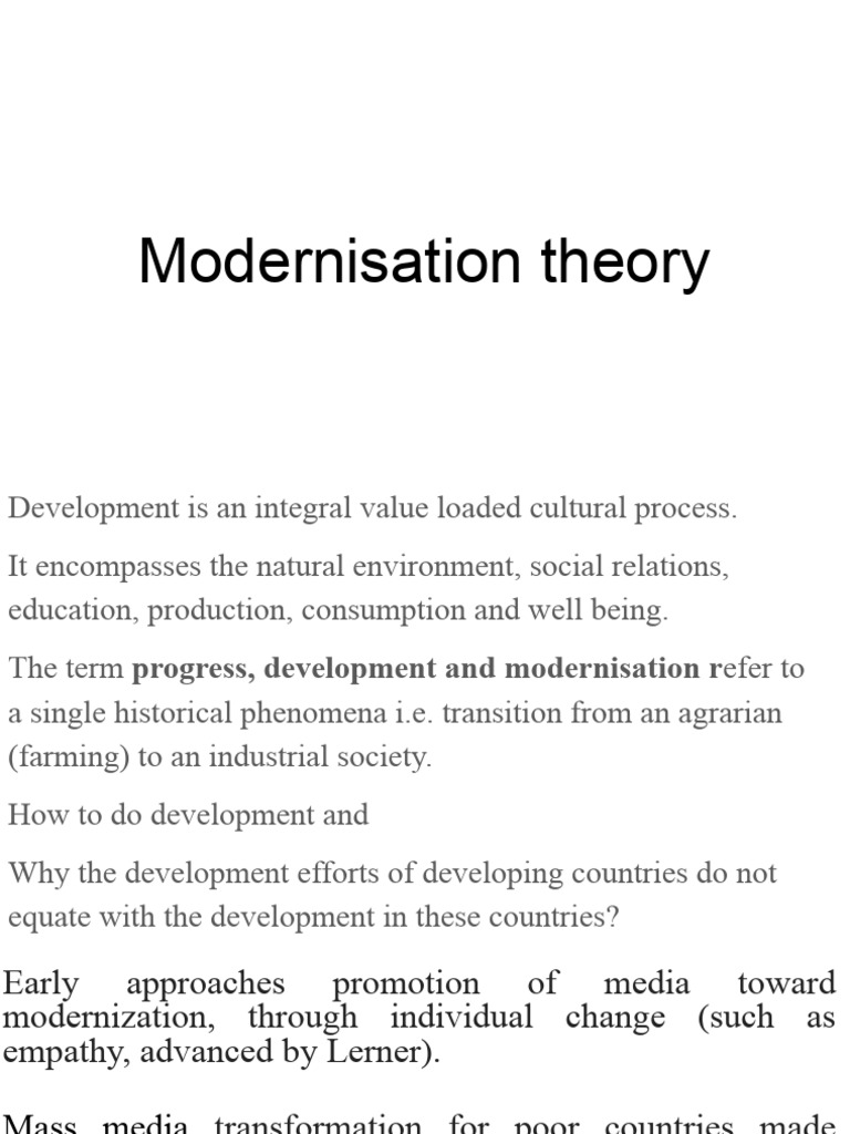 Modernization Theory and Media Impact | PDF | Modernization Theory ...