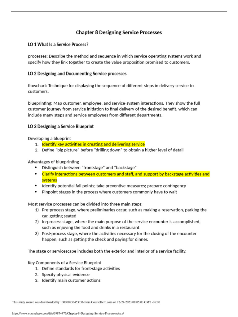Chapter 8 Designing Service Processes | PDF | Economies | Business ...