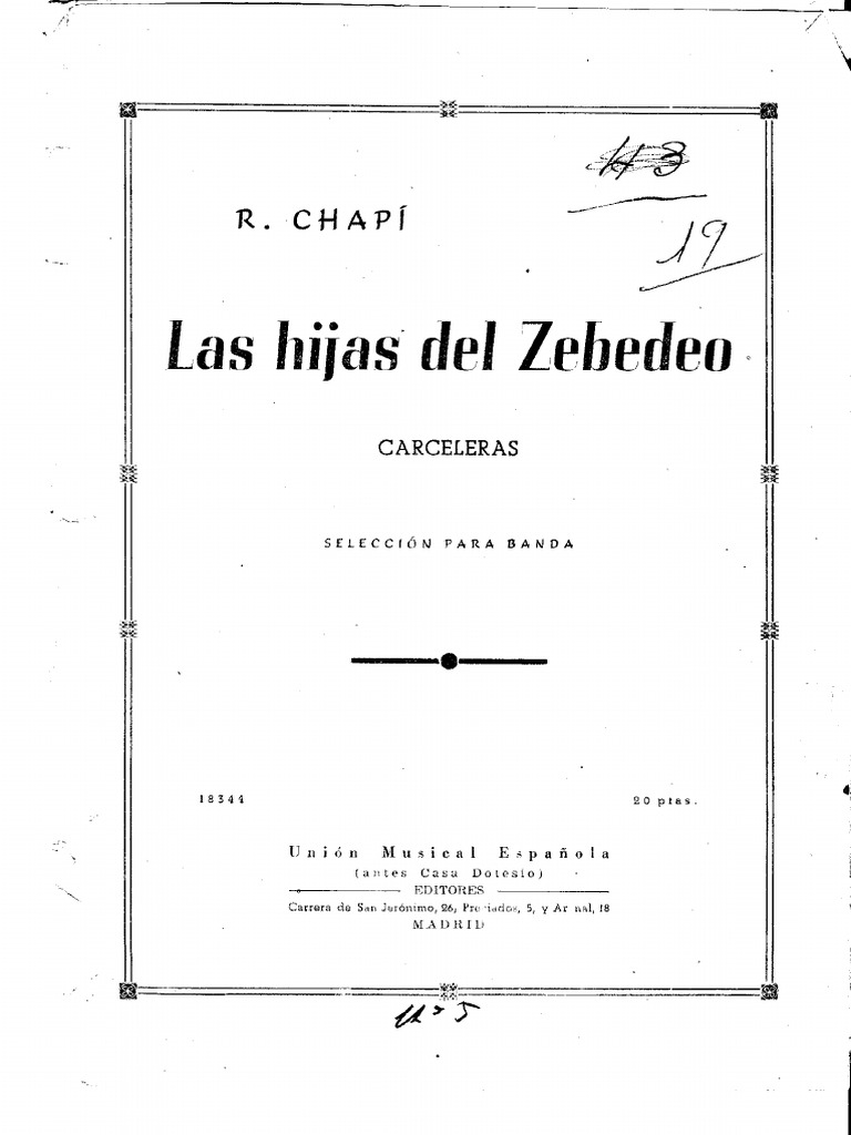 Las Hijas Del Zebedeo (Banda de Espejo) | PDF