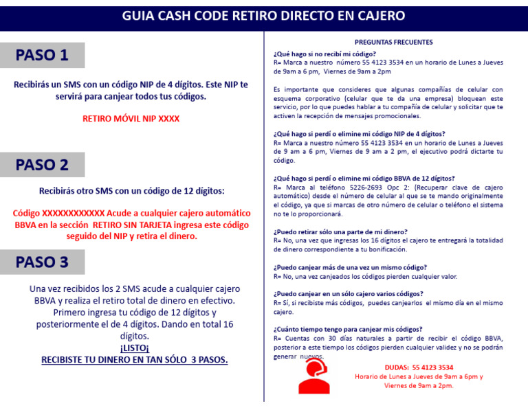 Guia Cash Code Retiro Directo en Cajero | PDF | Teléfonos móviles | Industrias de servicio