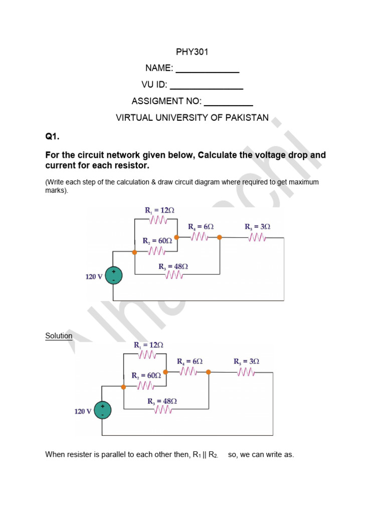 Phy301 Assigment 1solution | PDF