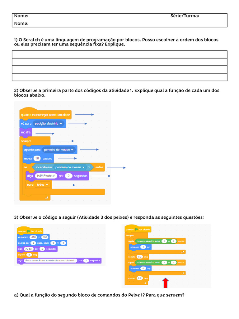 avaliação scratch | PDF