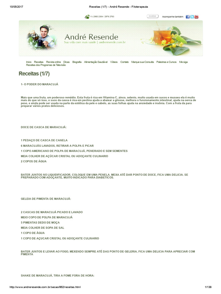 Receitas Naturais de André Resende | PDF | Culinária | Bolos