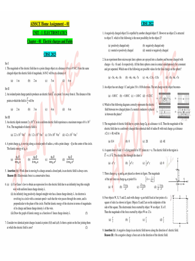 Electrostatics Concepts and Problems | PDF | Capacitance | Capacitor
