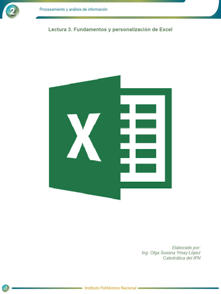 lectura 3. fundamentos y personalizacion de excel | PDF | Microsoft Excel | Informática