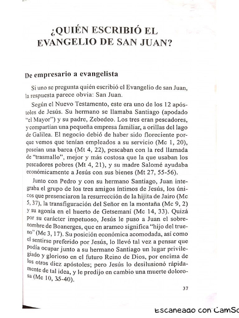 ¿Quién Escribió El Evangelio de San Juan | PDF