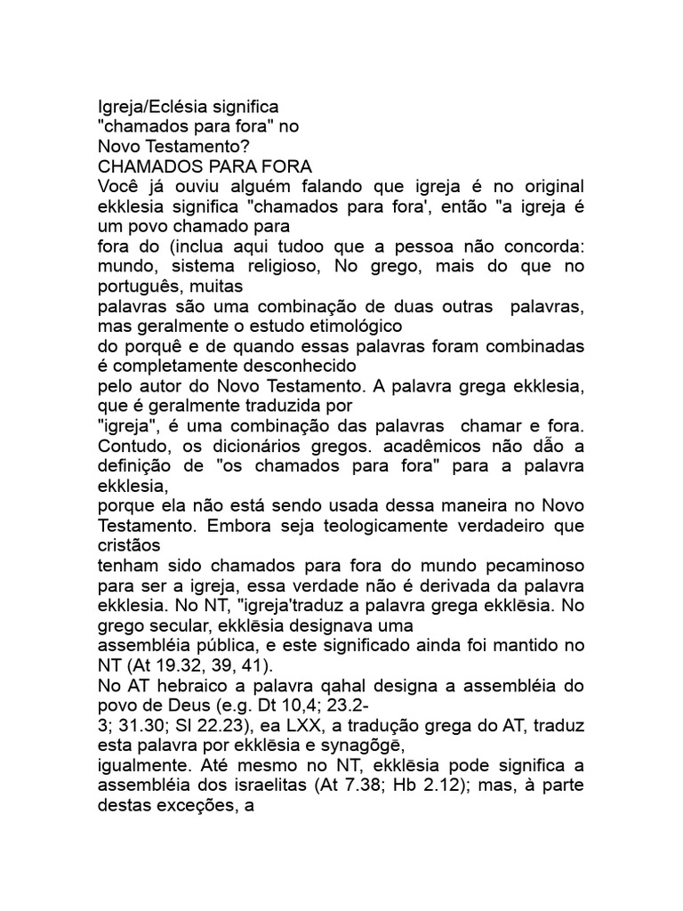 chamados para fora | PDF