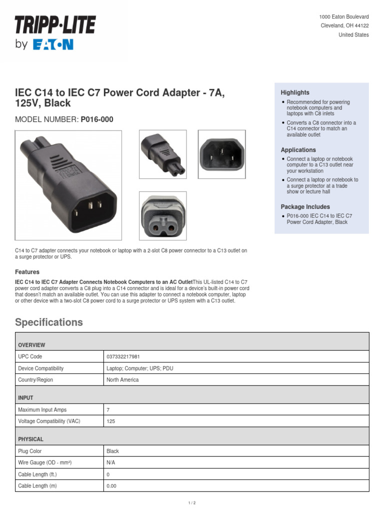 C14-C7 Adapter | PDF