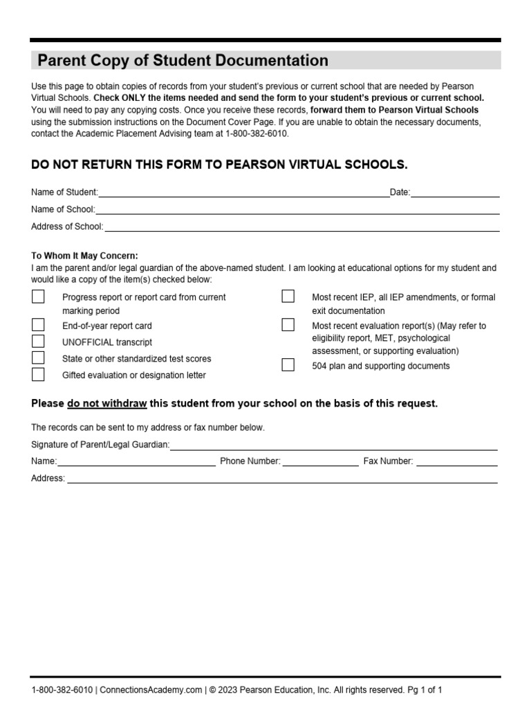 Request for Student Records Form | PDF | Career & Growth | Business