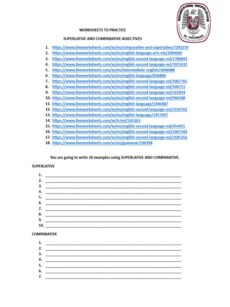 Worksheets To Practice Unit 10 (English L-03) | PDF | Linguistics | Grammar