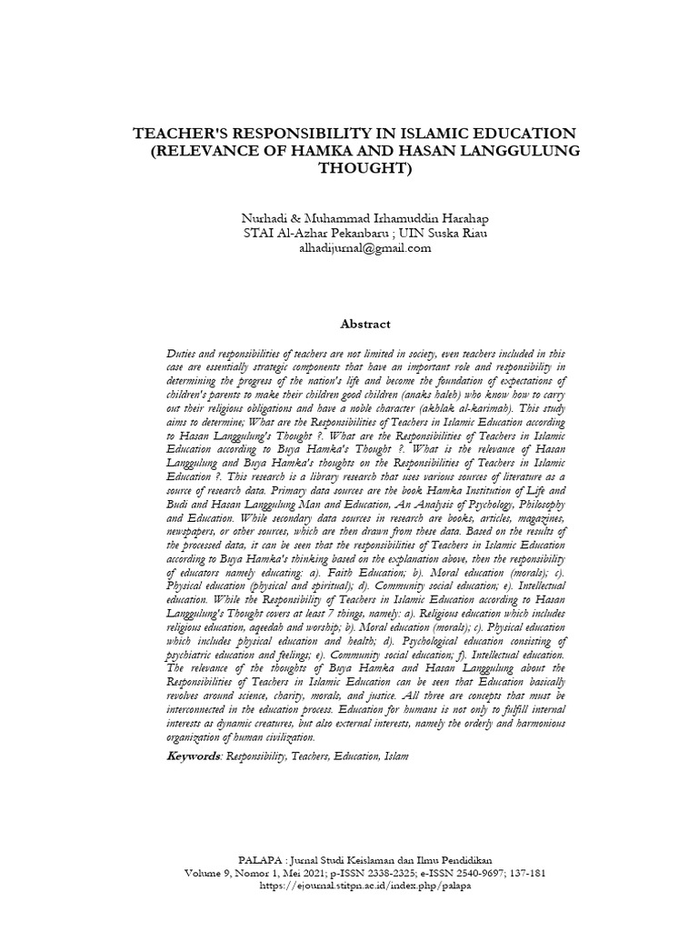 Teacher Responsibilities in Islamic Education | PDF | Faith | Knowledge